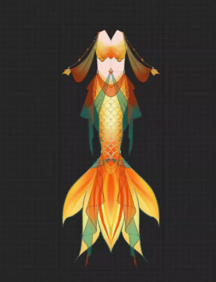 Dunhuang-inspired One-Piece Mermaid Tail Swimsuit with Chinese Style ...