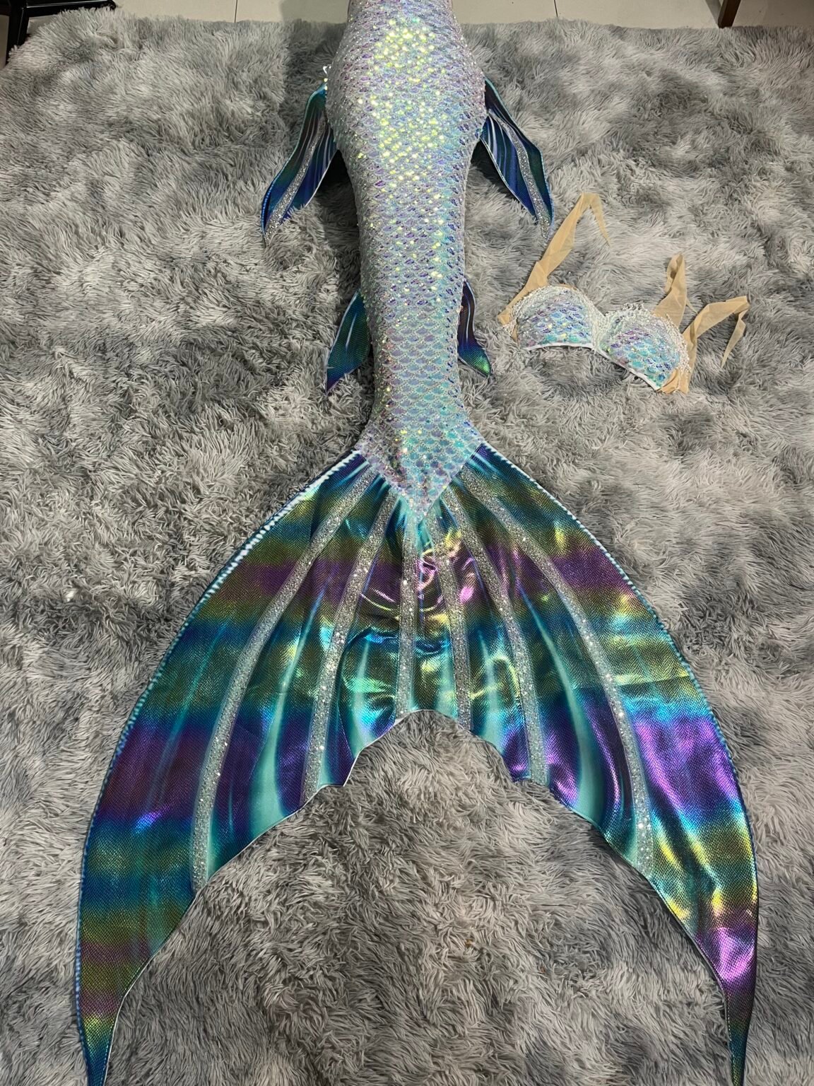Original hot-stamping pearl sequin mermaid tail, performance costume ...